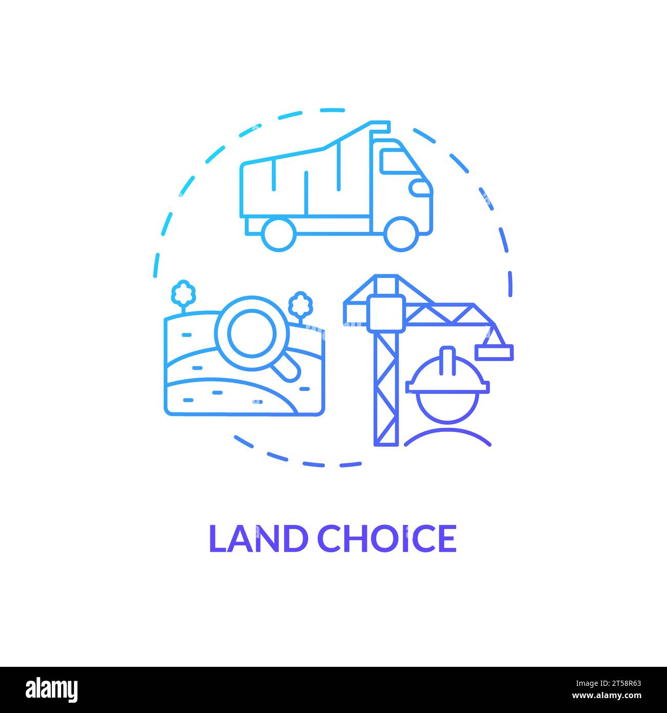 2D thin line gradient icon land choice concept Stock Vector Image & Art ...