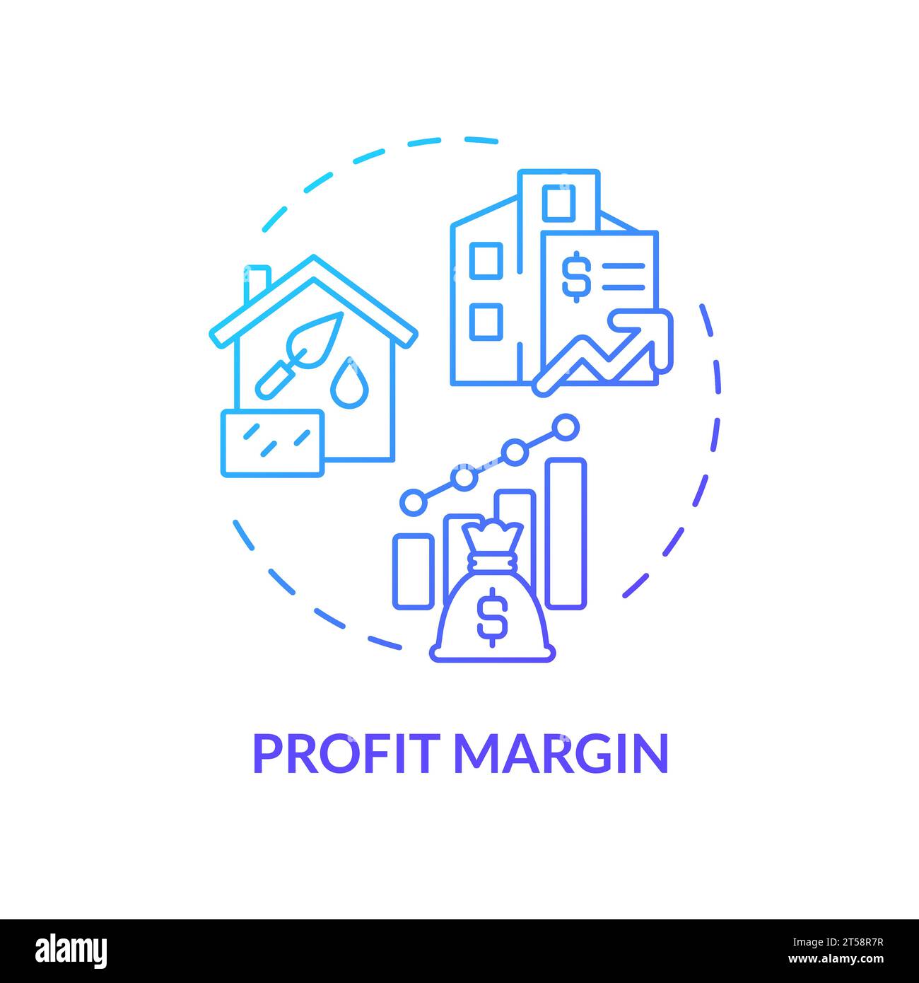 2D thin line gradient icon profit margin concept Stock Vector Image & Art - Alamy