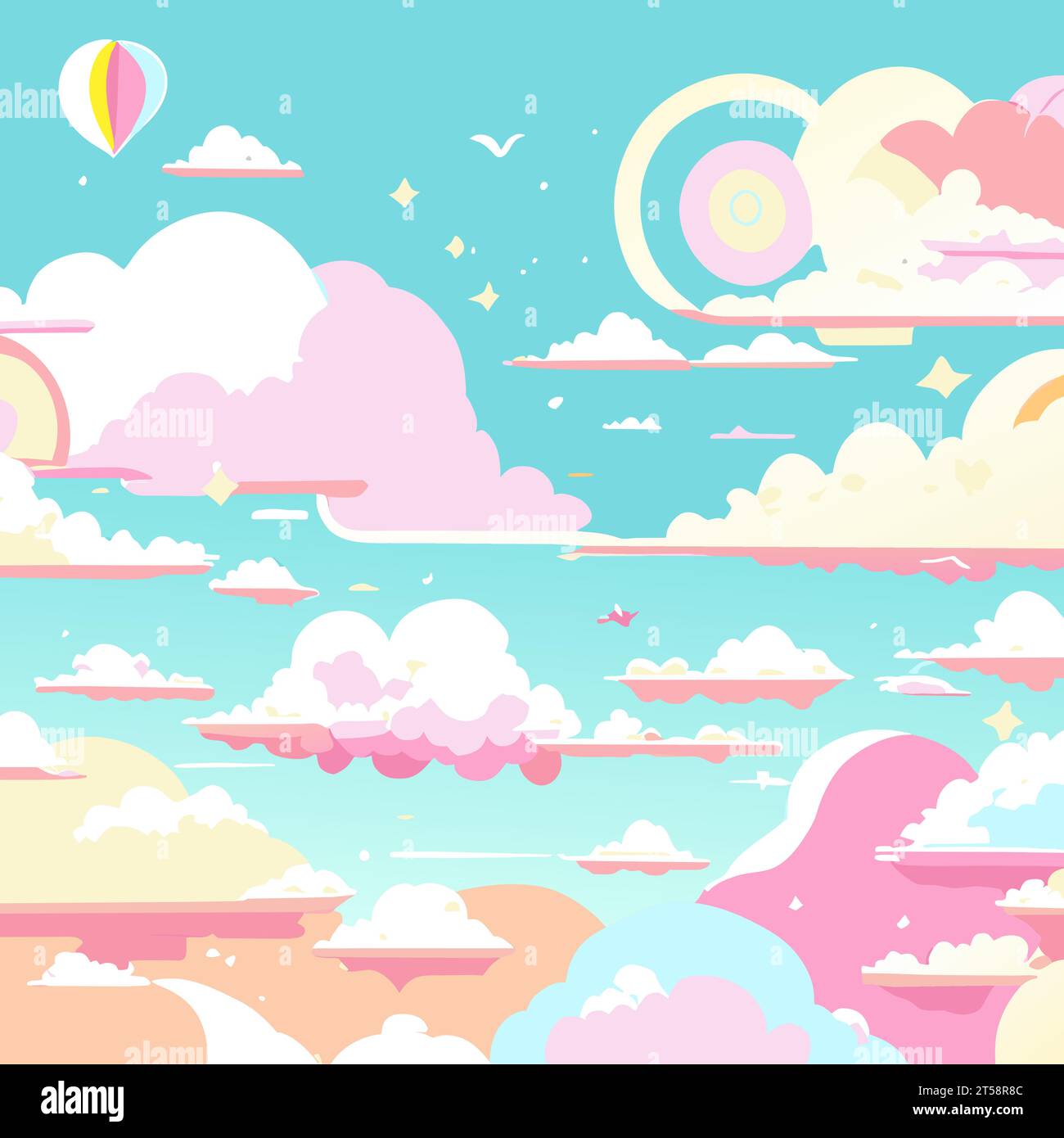 graphic illustrated Clouds sky fantasy bright daylight dreamy high ...