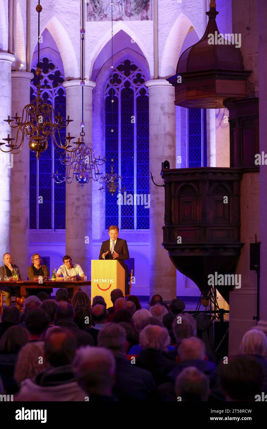 DEVENTER - NSC party leader Pieter Omtzigt gives a lecture in the ...