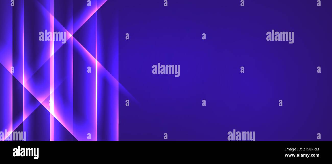 Purple glowing neon trails background. Abstract crystal facet shine ...
