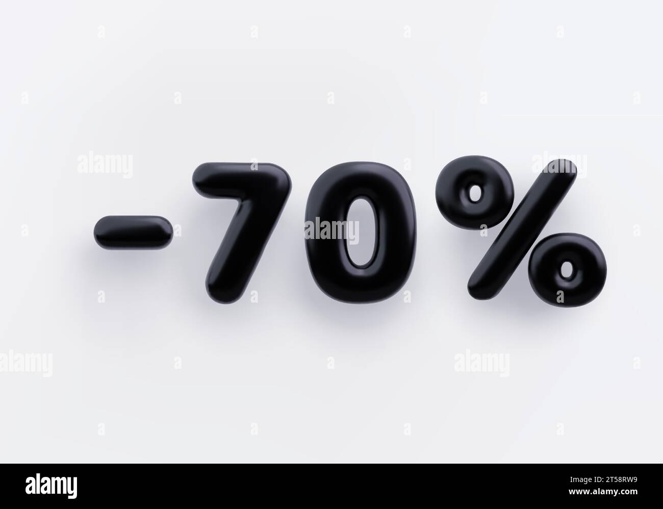 Black 3D discount sign minus 70 percent on a white background Stock ...