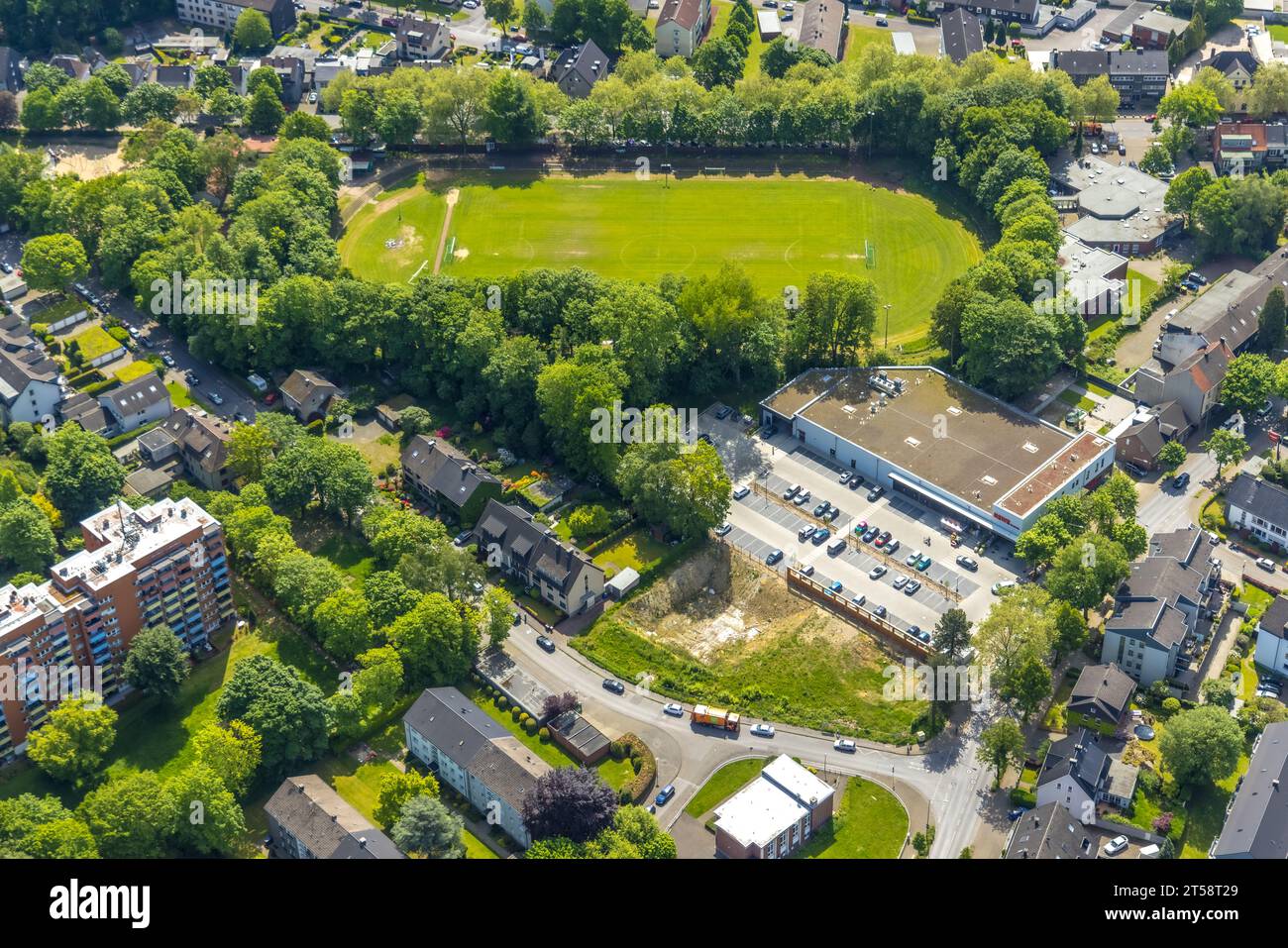 Aerial view, sports ground Dorstener Straße of SV Zweckel 23, grass ...