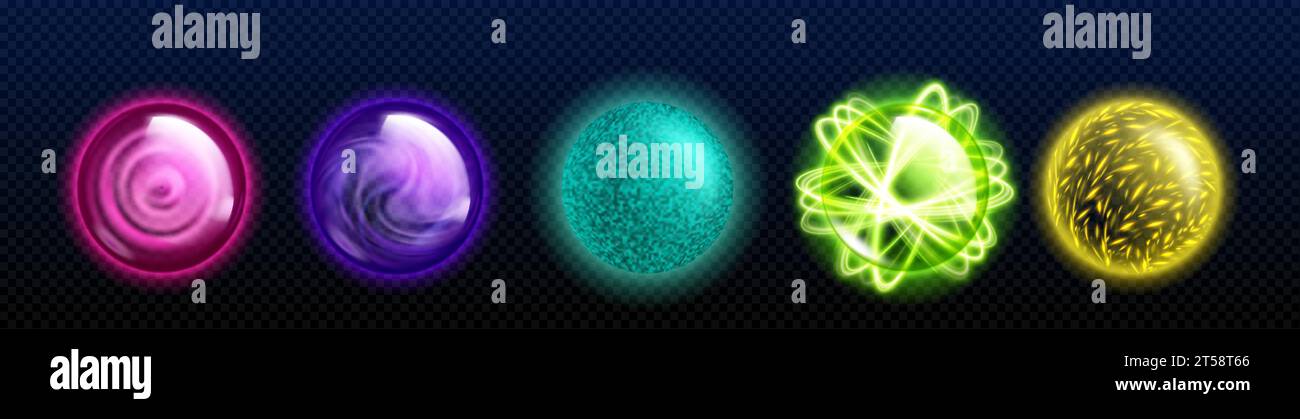 Game assets of fantasy glowing orb with magic power. Realistic vector ...