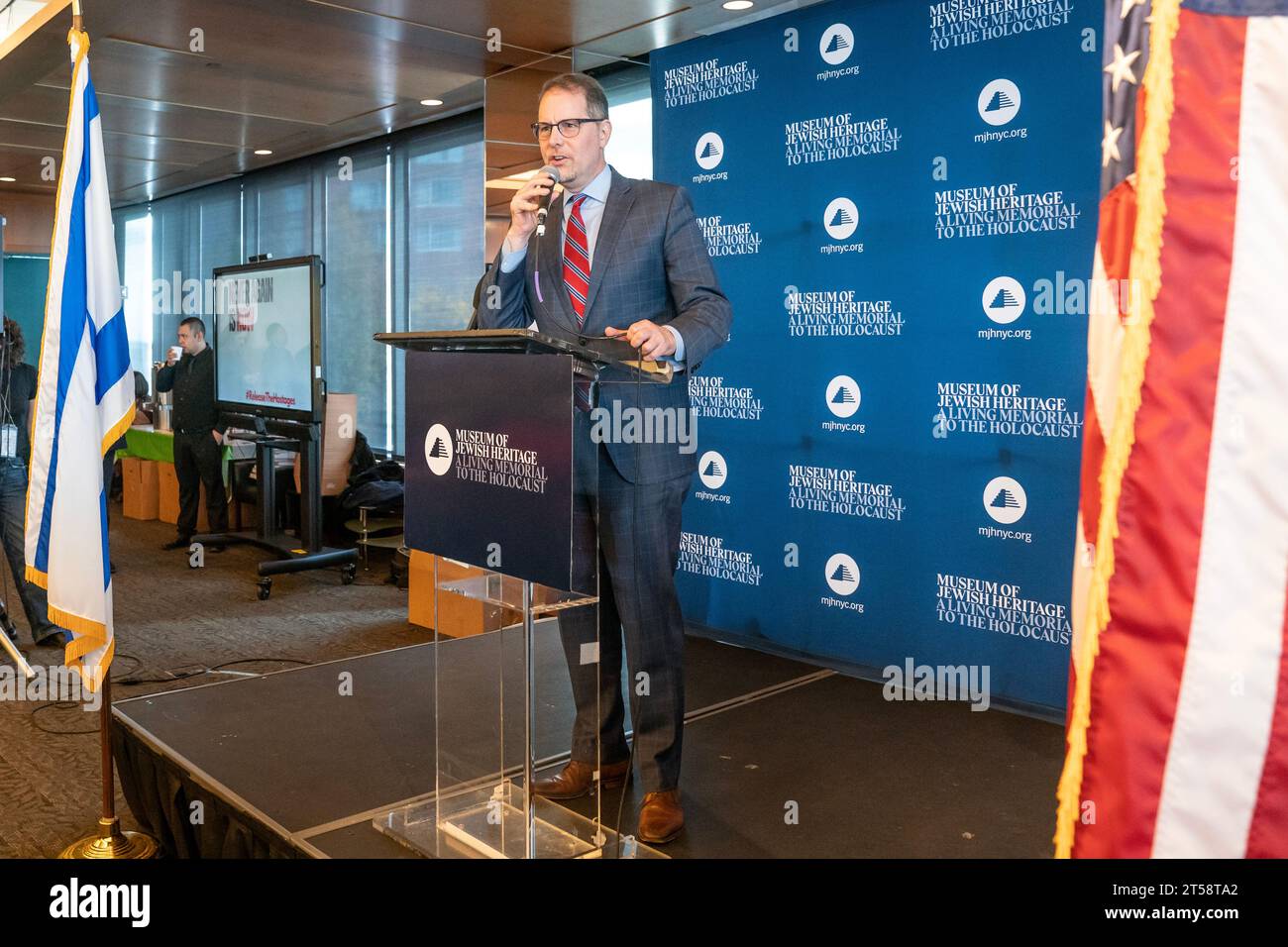 Manhattan Borough President Mark Levine speaks during rally of 240 ...