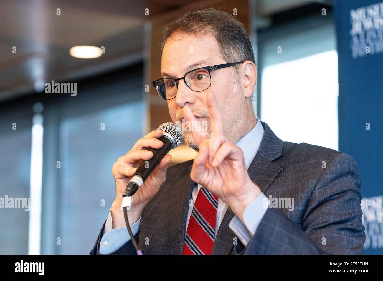 Manhattan Borough President Mark Levine speaks during rally of 240 ...