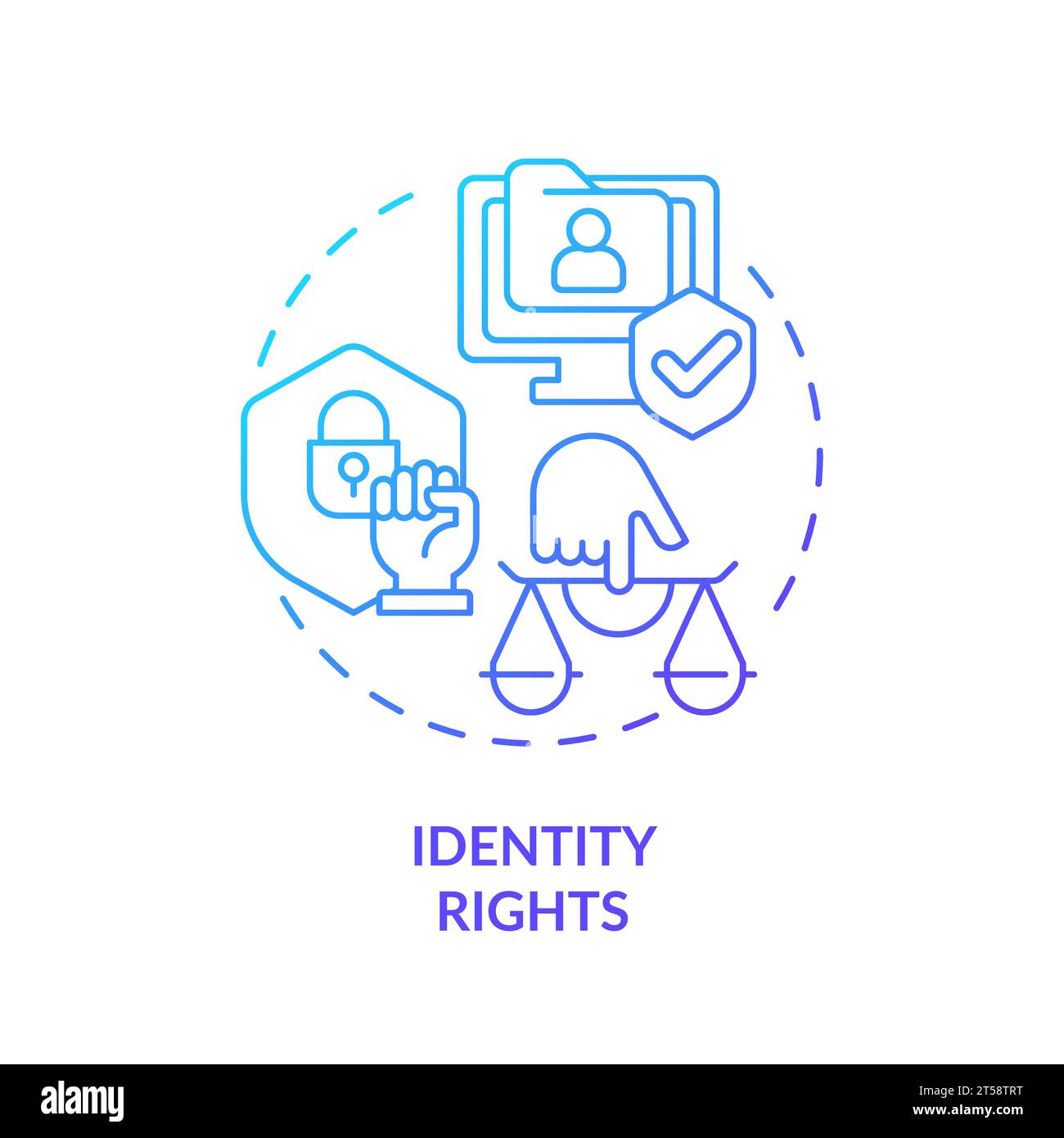 2D gradient identity rights icon, simple isolated vector, cyber law ... 2D gradient identity rights icon, simple isolated vector, cyber law ...