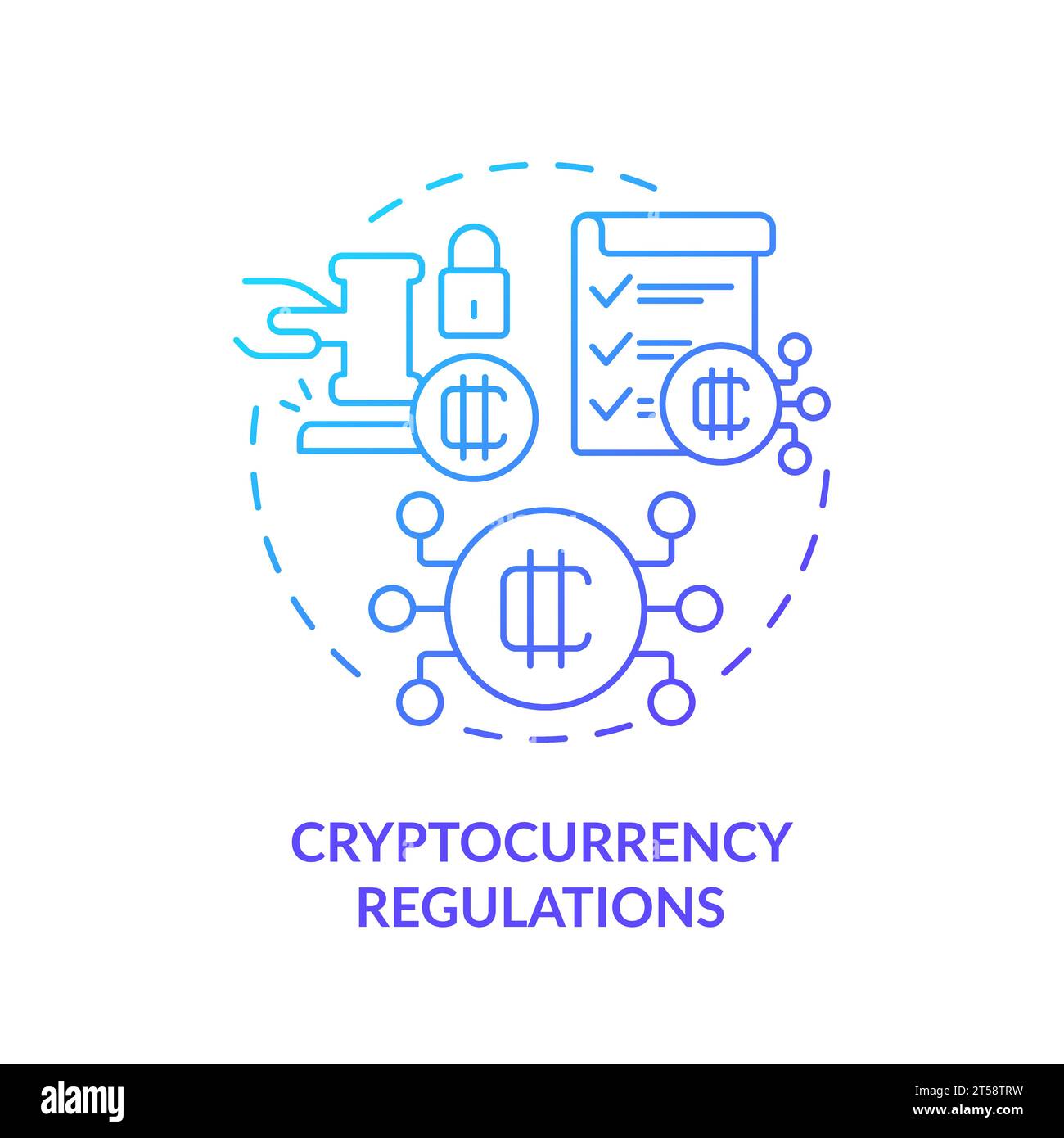 Thin line gradient icon cryptocurrency regulations concept Stock Vector Image & Art - Alamy
