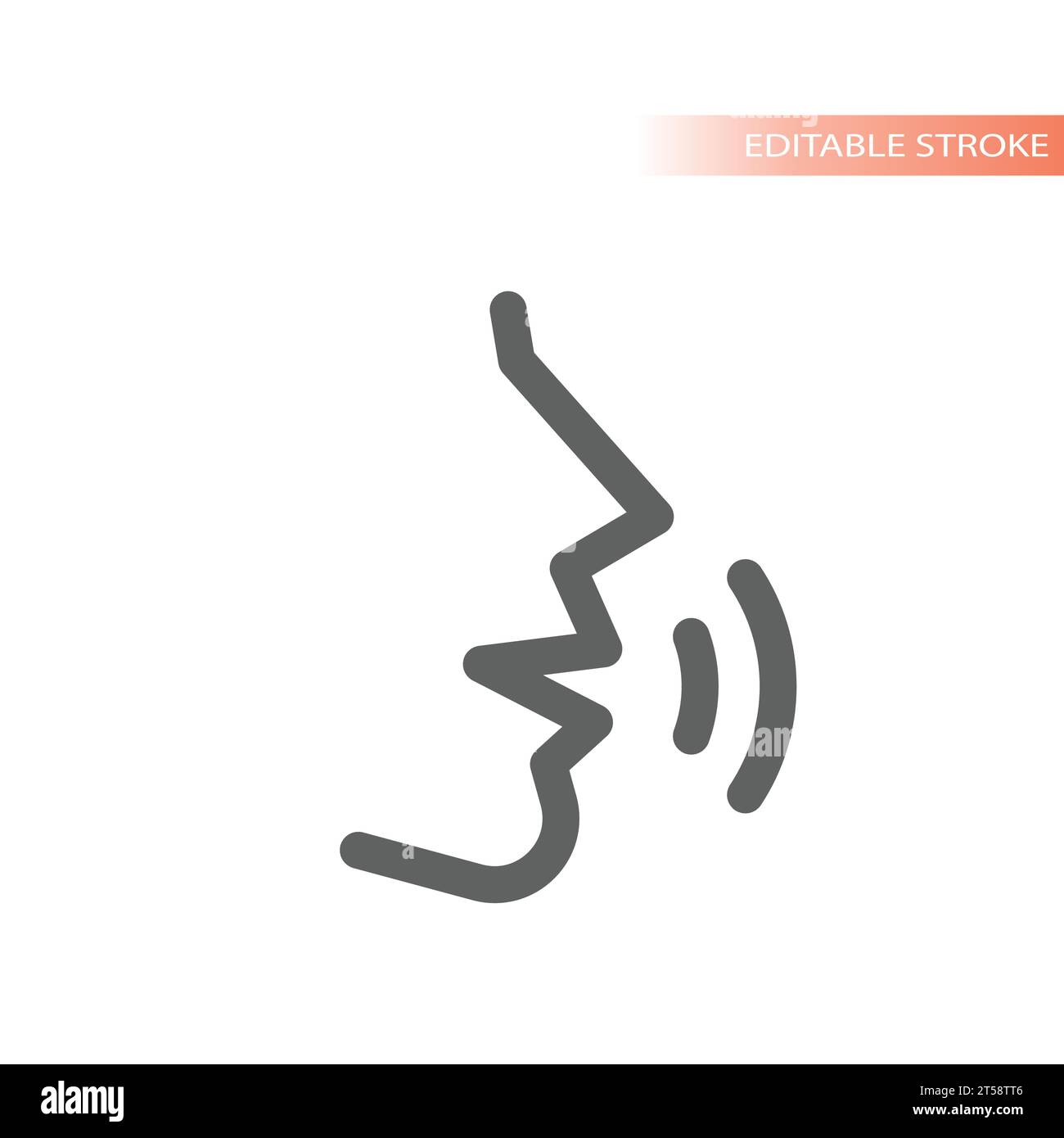 Human face talking or speaking vector icon. Voice recognition outline ...