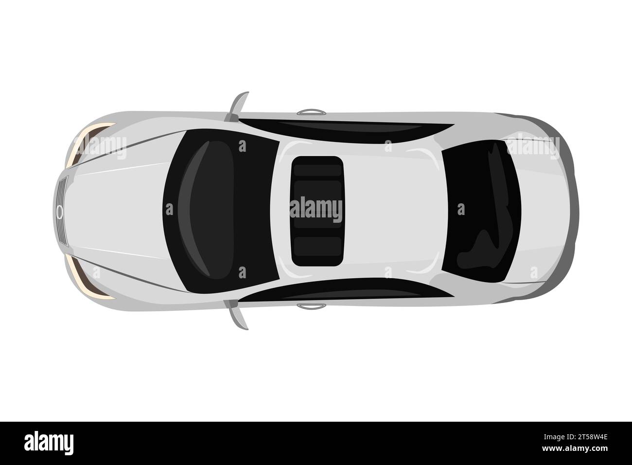 White car from top view. Delivery automobile. Sedan icon. Vehicle ...