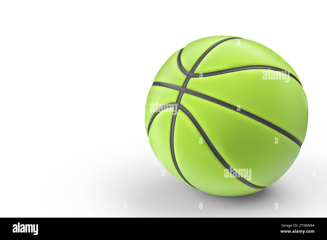 Green basketball ball isolated on white background. 3d rendering of ...