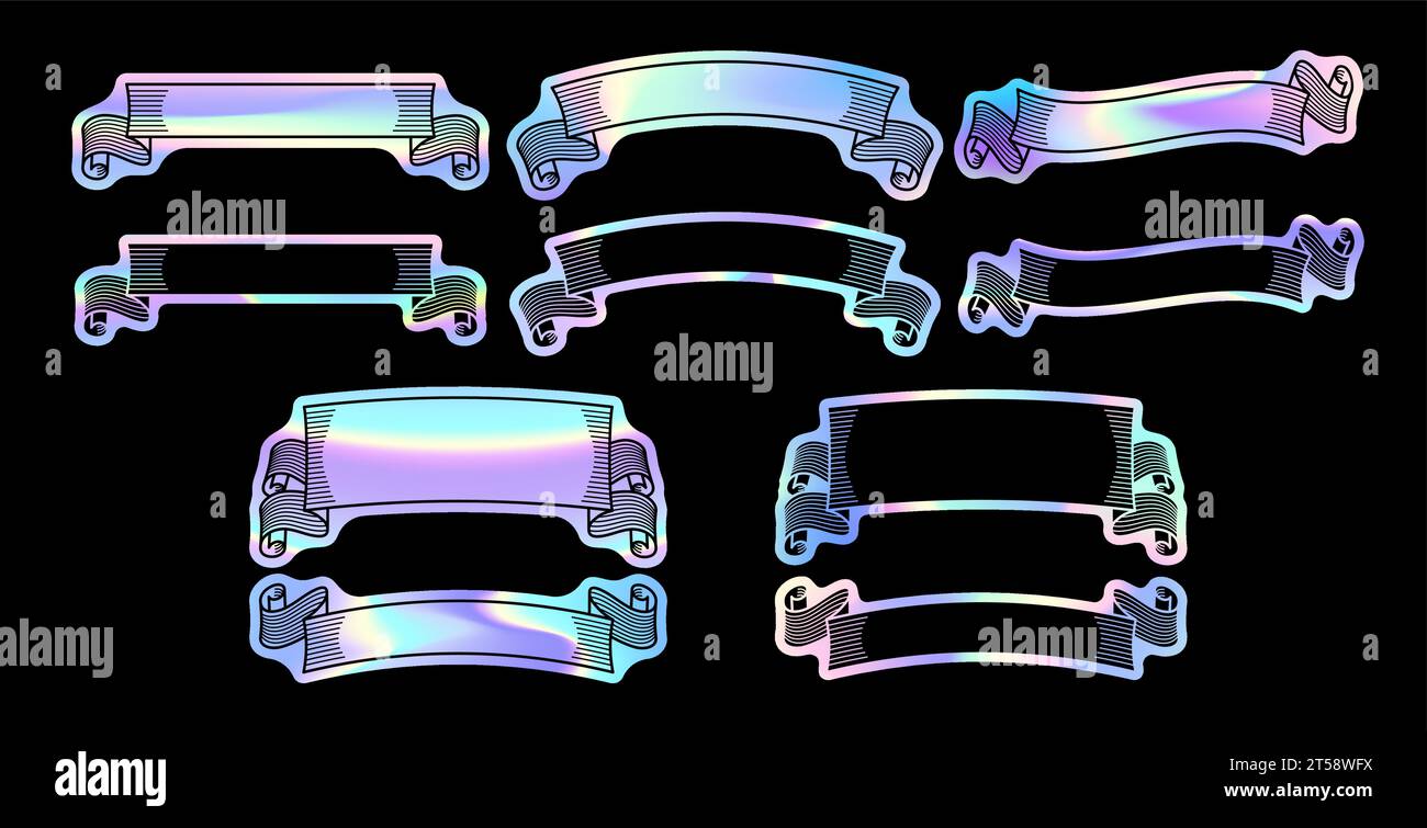 Label set with horizontal hologram sticker design.It is vector data ...