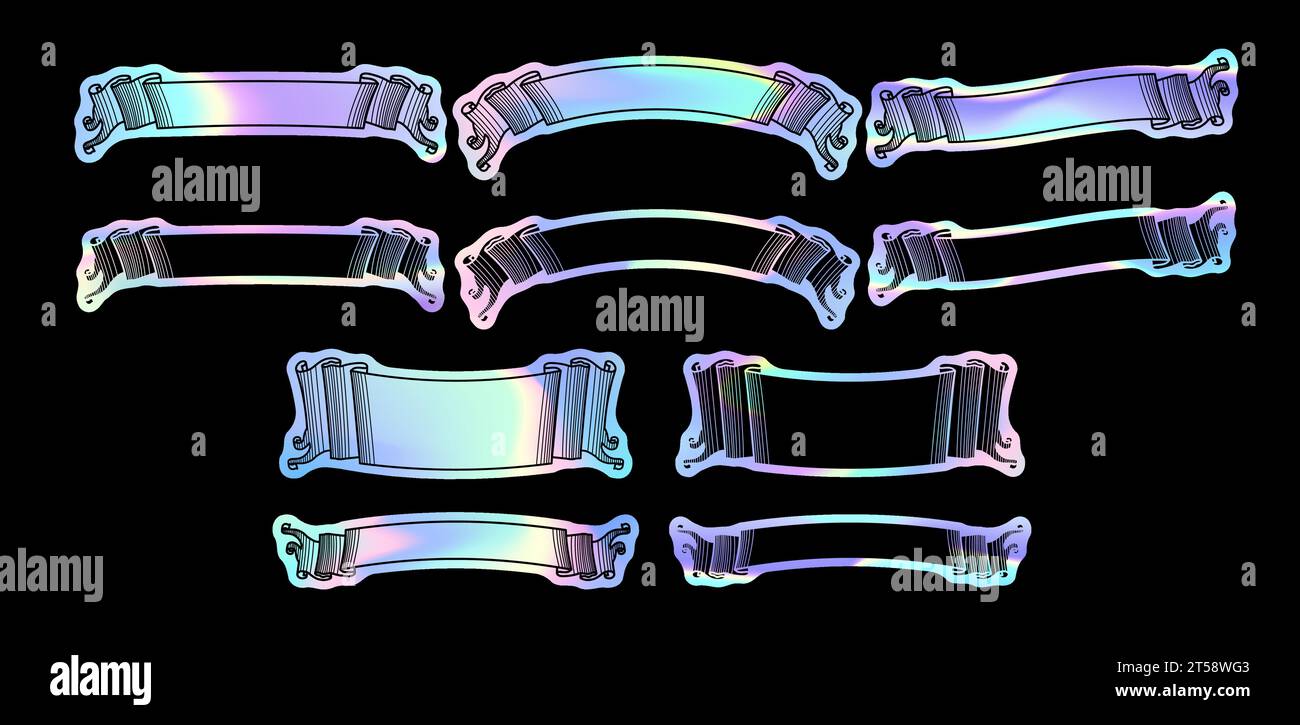Label set with horizontal hologram sticker design.It is vector data ...