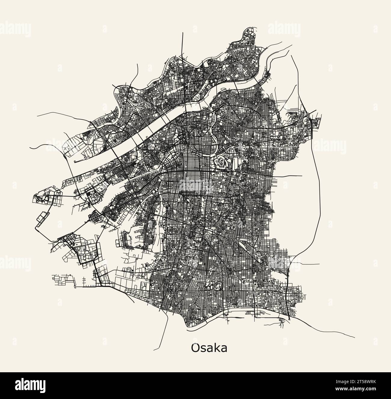 City road map of Osaka, Japan Stock Vector Image & Art - Alamy
