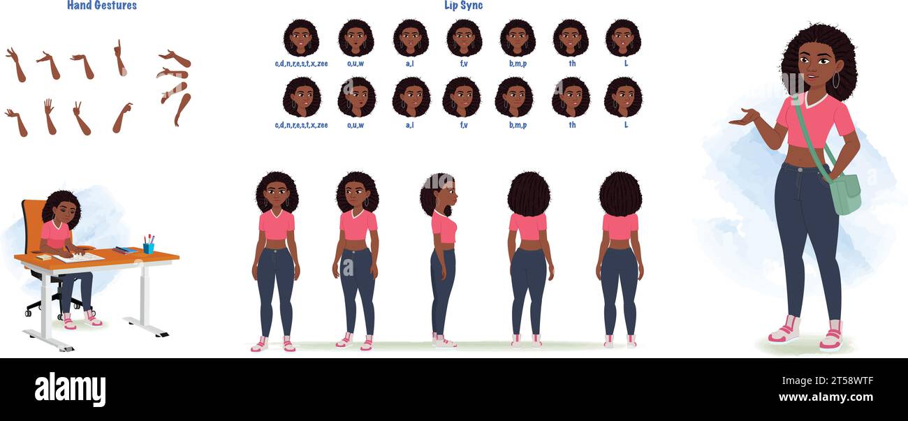 An african student character model sheet. African School girl creation ... An african student character model sheet. African School girl creation ...