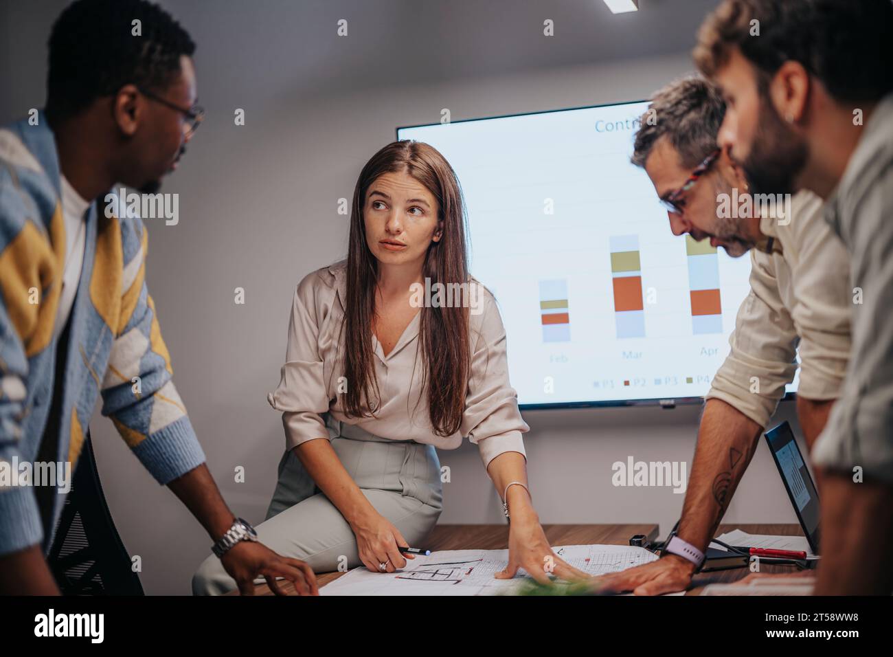 Multicultural Team Collaborating in a Conference Room for Successful ...