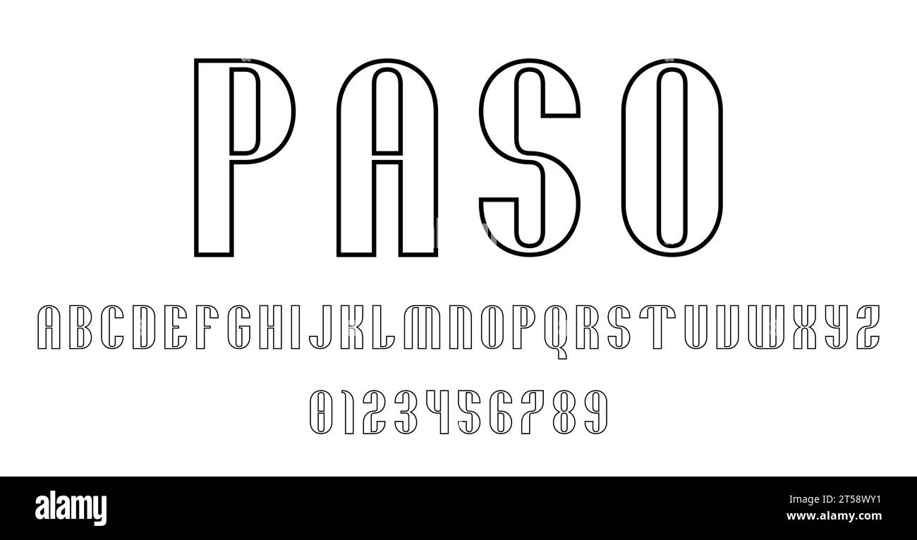 Set of alphabets font letters and numbers modern abstract design ...