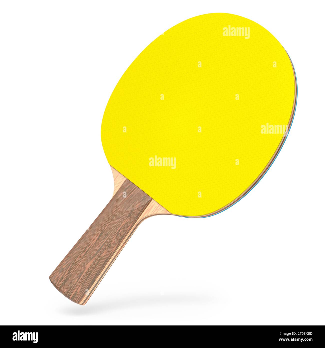 Yellow ping pong racket for table tennis isolated on white background ...