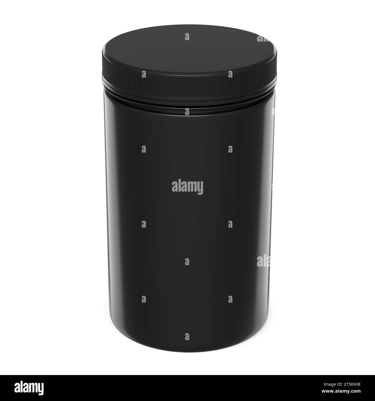 Black plastic jar for sport nutrition whey protein and gainer powder ...