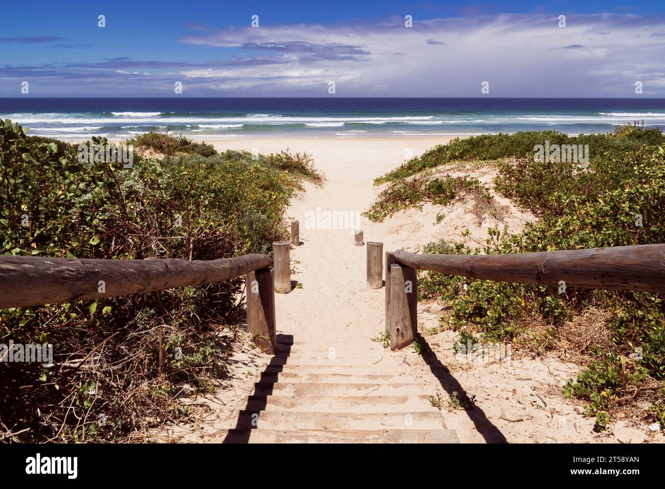 A sandy pathway leads down onto the beach at Wilderness in the Western ...