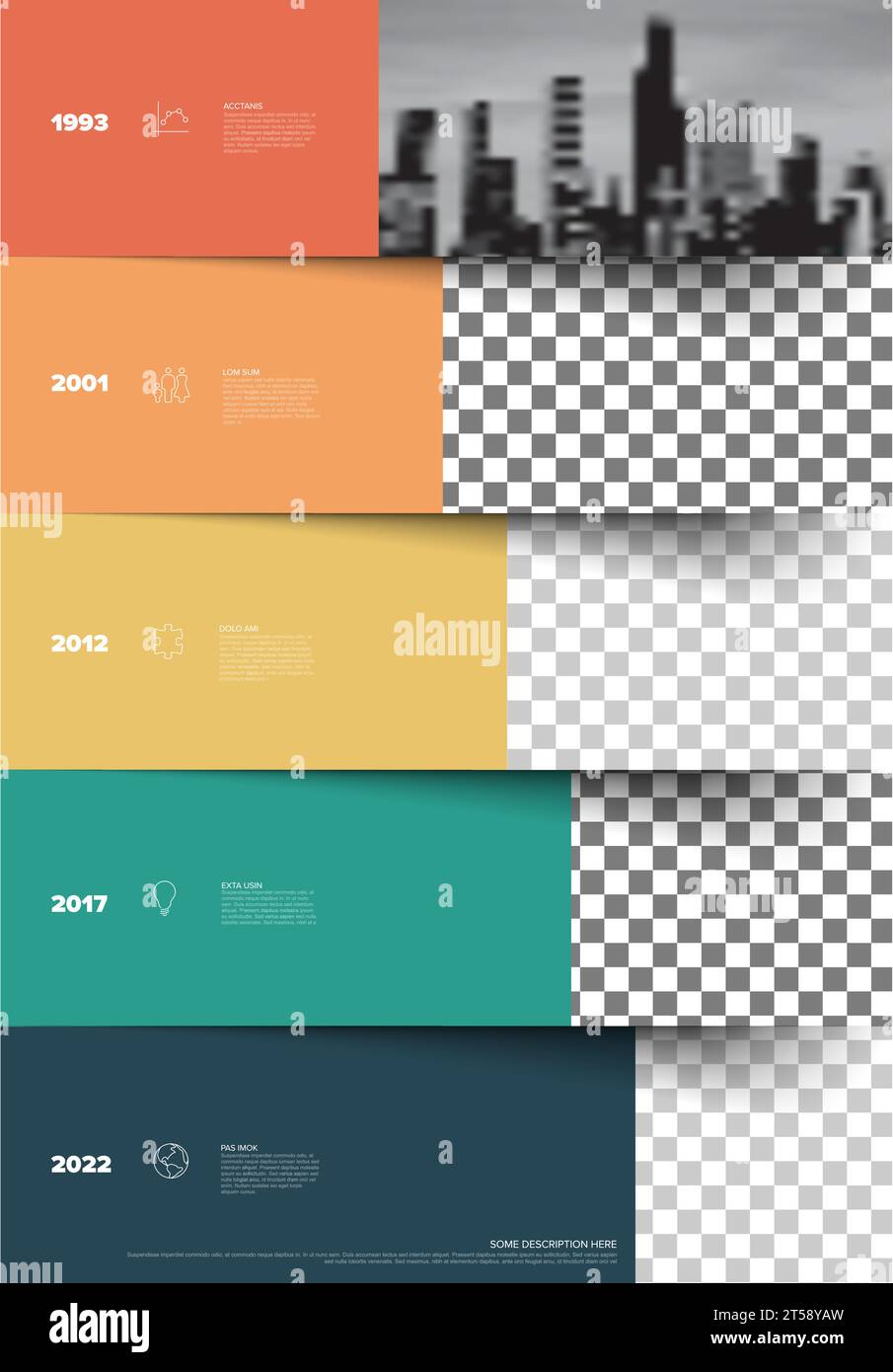 Vector Infographic Company Milestones Timeline Template with photo ...