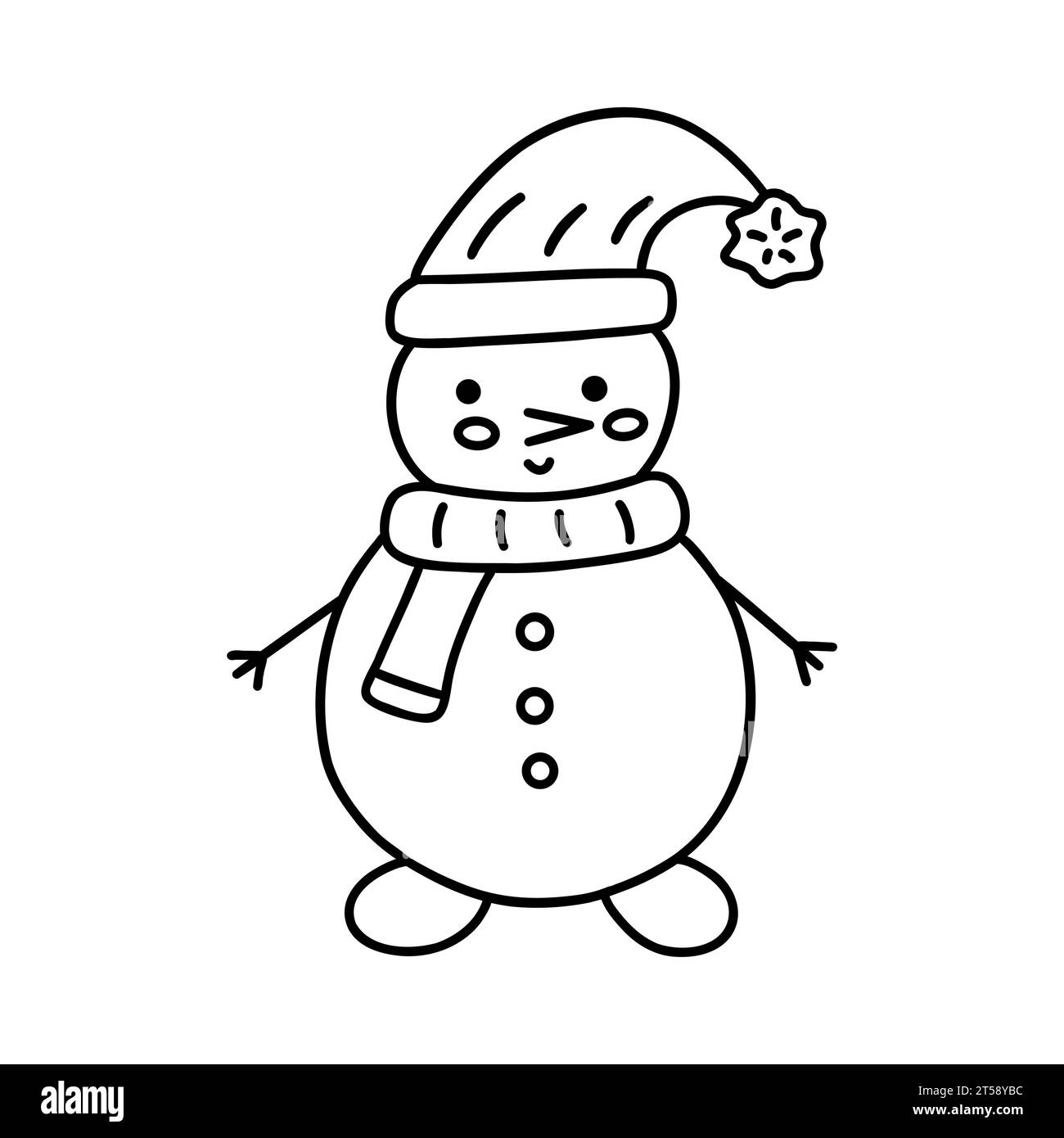 Happy snowman clip art Black and White Stock Photos & Images - Alamy