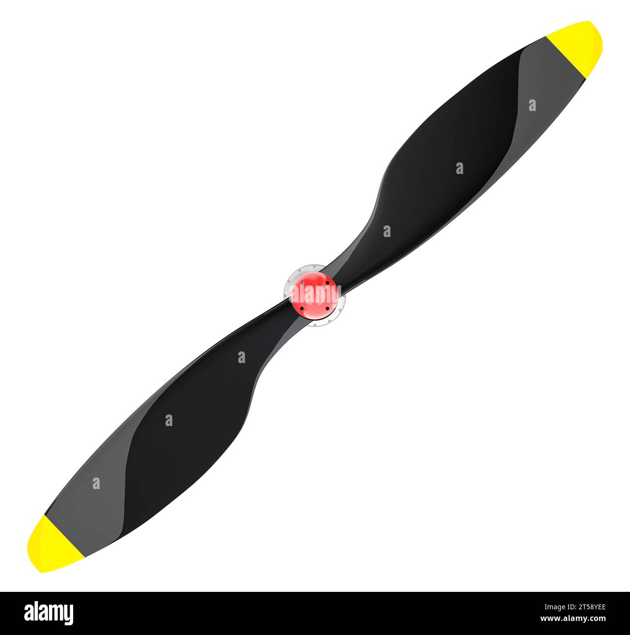Airplane propeller with 2 blades, 3D rendering isolated on white ...