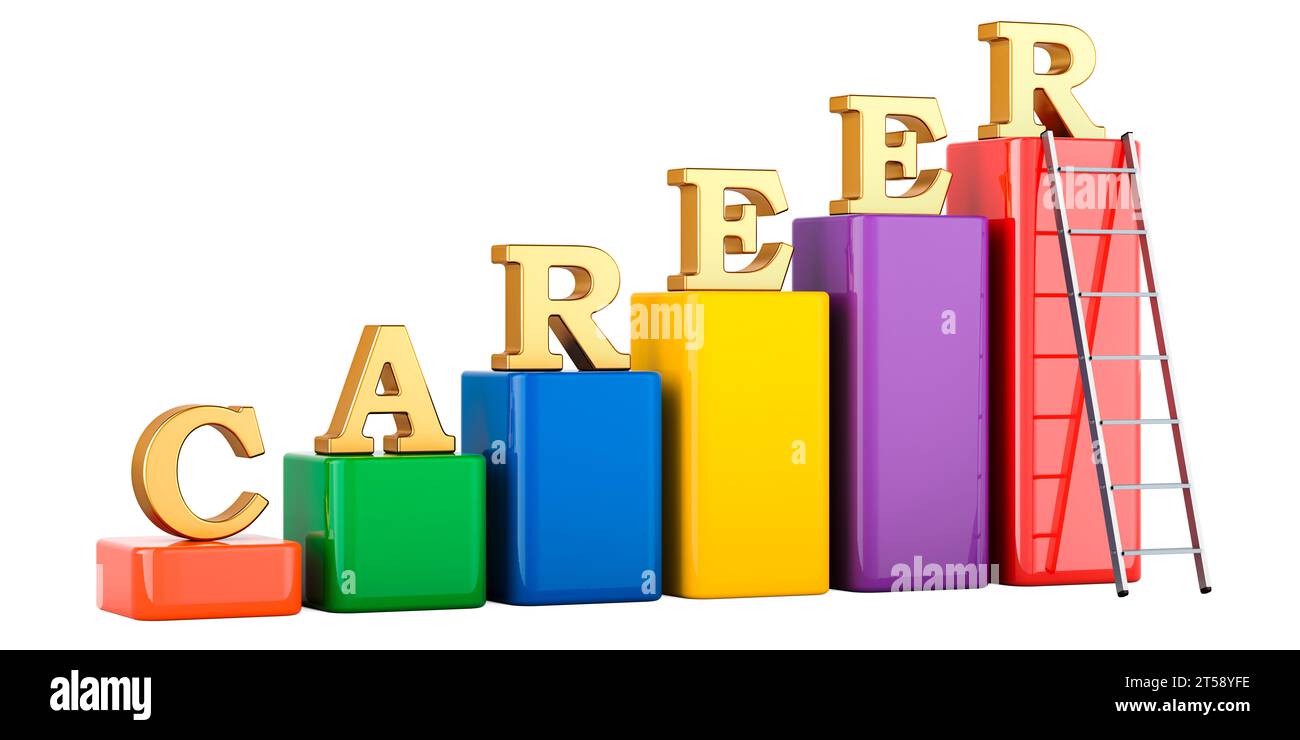 Career growth, success concept. 3D rendering isolated on white ...