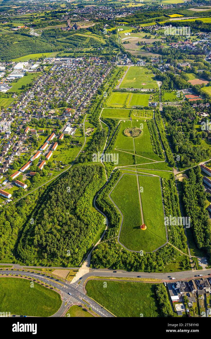 Aerial view, Lippepark Hamm, Schacht Franz slag heap, Isenbecker Hof ...