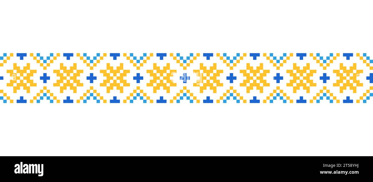 Ukrainian vector ethnic border ornament, pattern print decor Stock ...