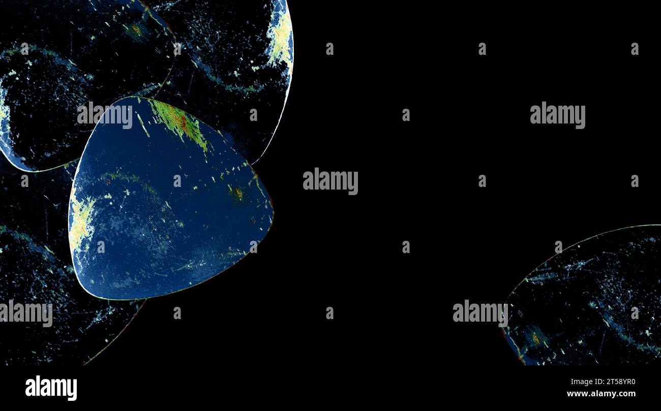 The infinity and magic of space. Black background. An innovative ...