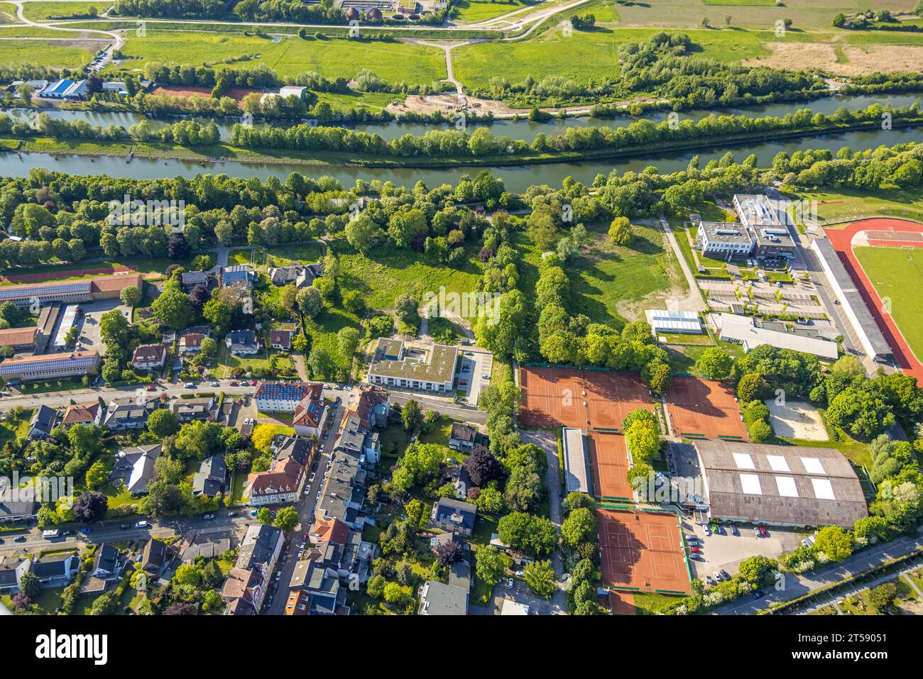 Aerial view, new residential complex Brändströmstraße, Mitte, Hamm, Ruhr area, North Rhine ...