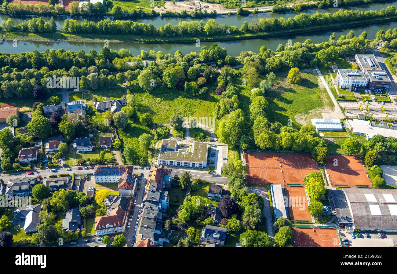 Aerial view, new residential complex Brändströmstraße, Mitte, Hamm, Ruhr area, North Rhine ...