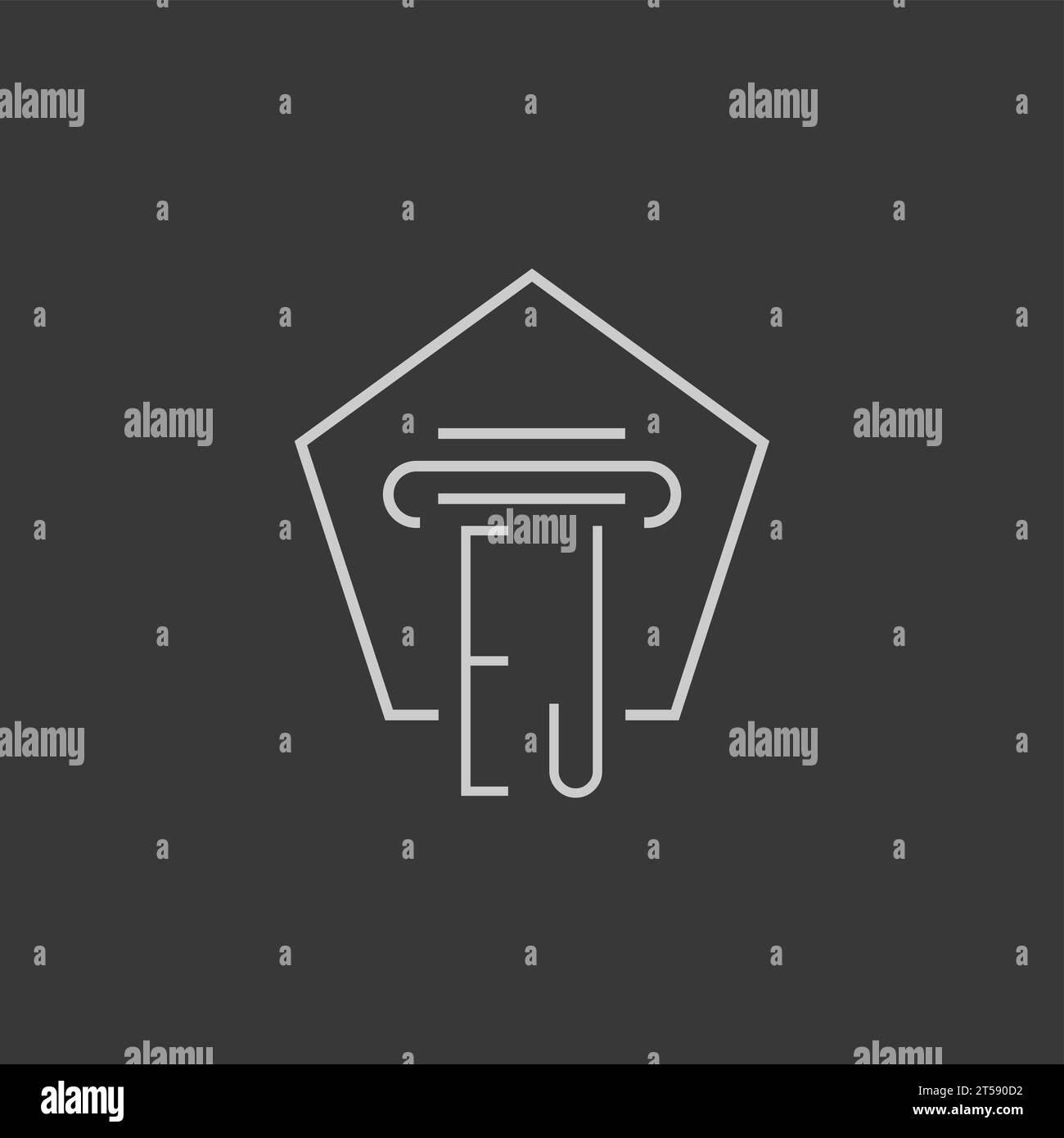 initial monogram EJ with monoline pillar logo design ideas Stock Vector ...