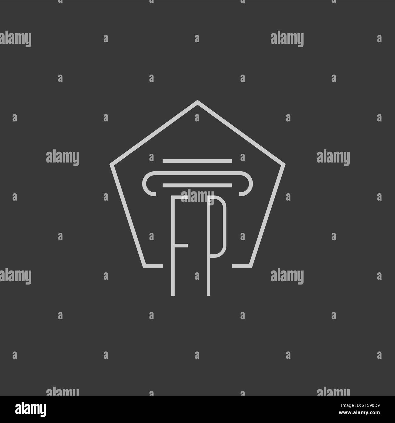 initial monogram FP with monoline pillar logo design ideas Stock Vector ...