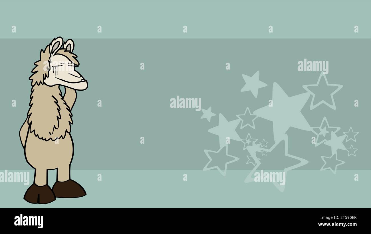 Ashamed llama character cartoon background Vector Image Stock Vector ...