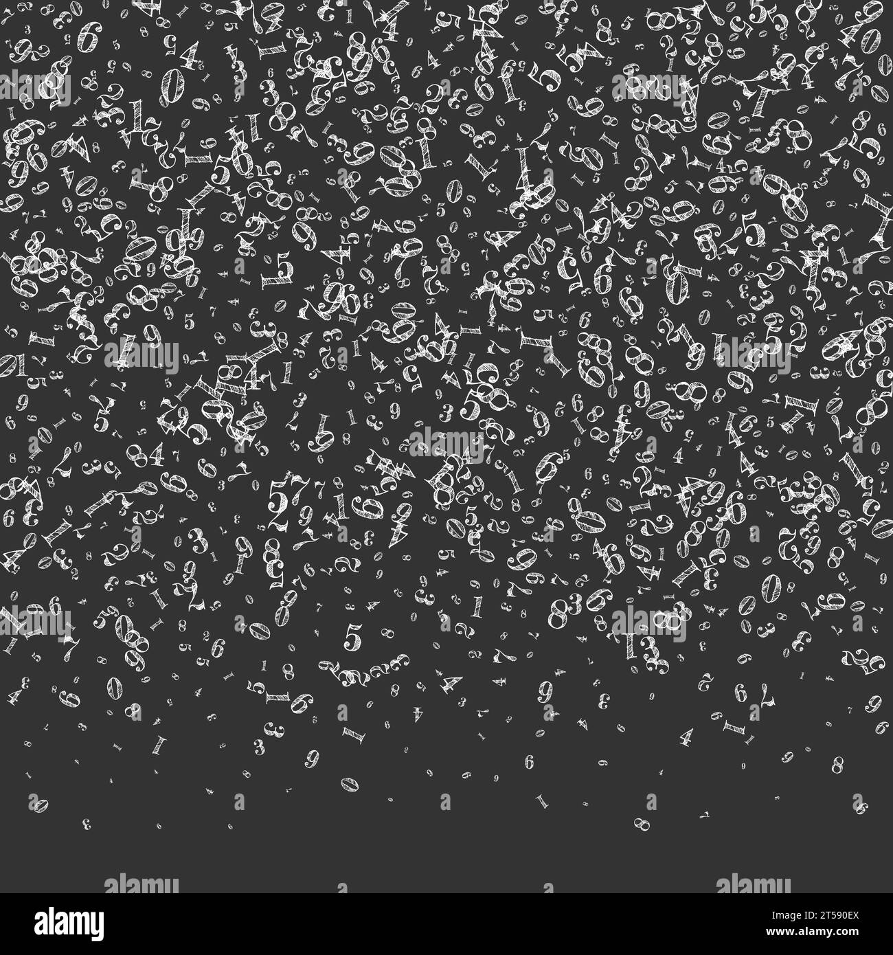 Falling numbers. Math study concept with flying digits. Back to school ...