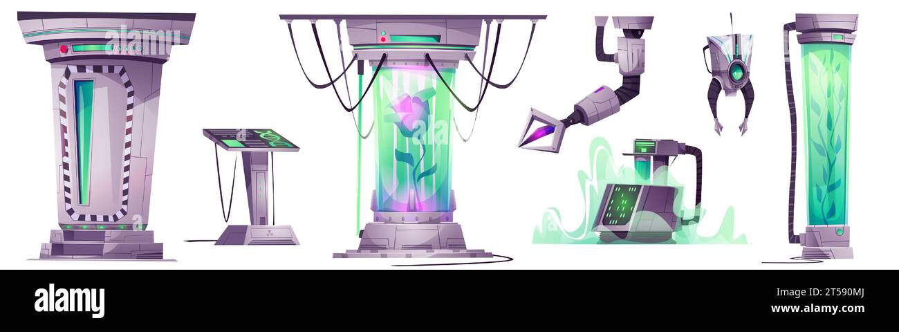 Botanical laboratory equipment set isolated on white background. Vector ...