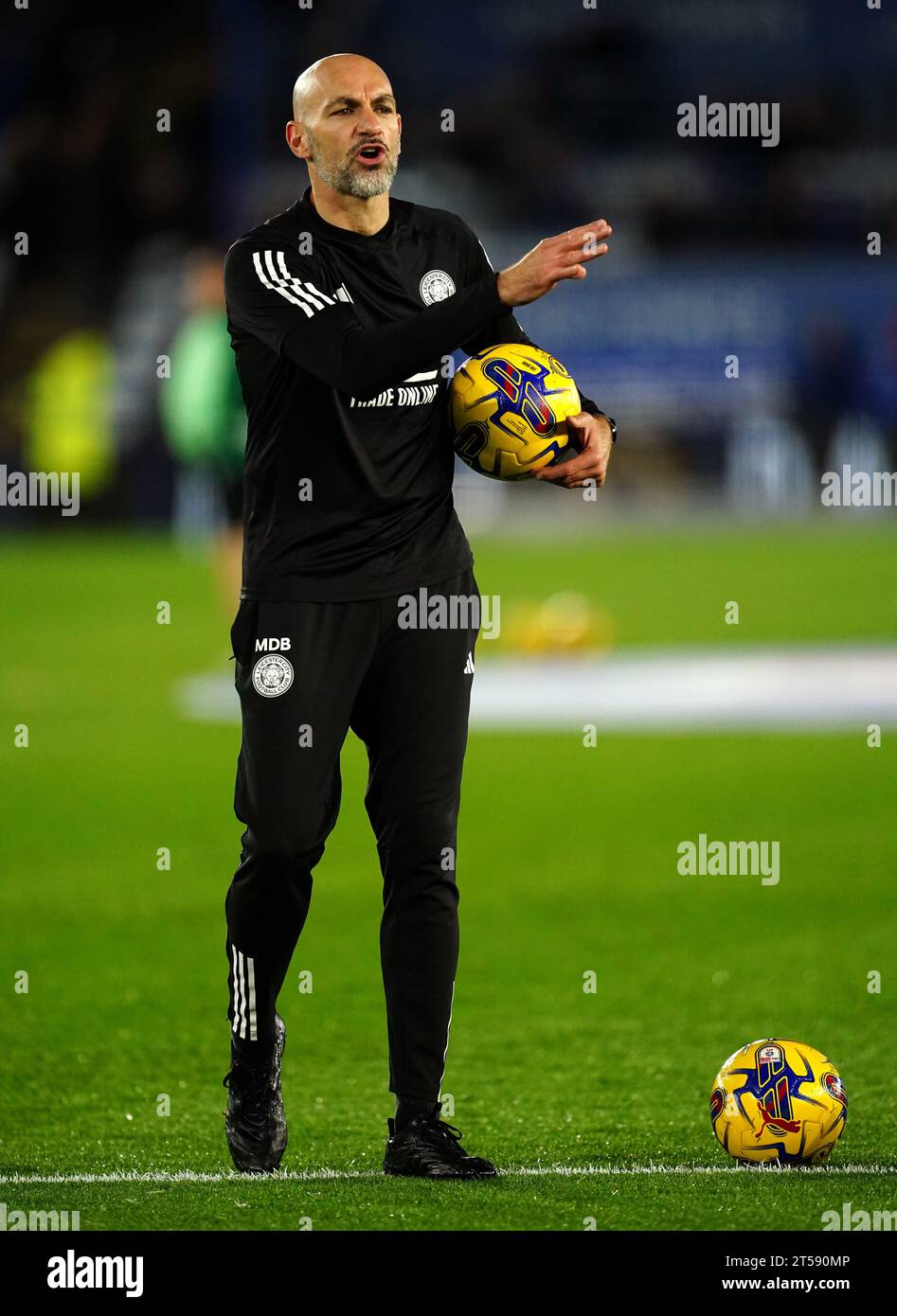 Leicester City goalkeeping coach Michele De Bernardin before the Sky ...