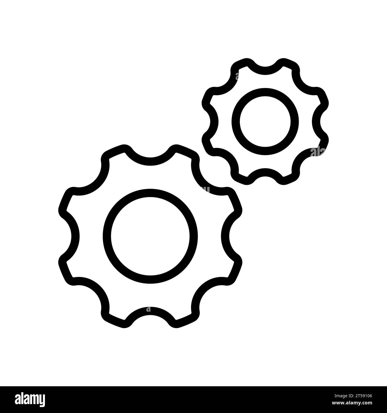 Gears outline vector icon Stock Vector Image & Art - Alamy
