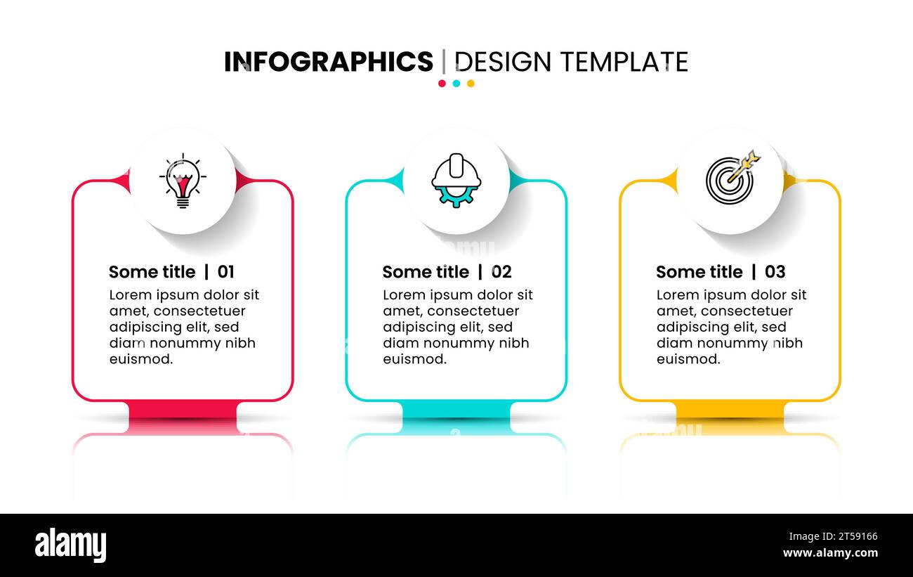 Infographic template with icons and 3 options or steps. Line banners ...