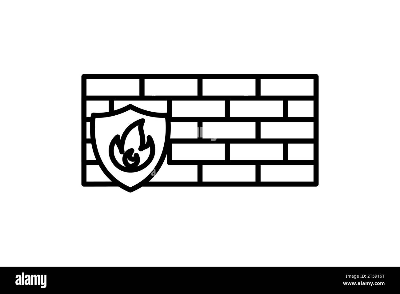 fire wall icon. wall with shields and fire. icon related to device ...
