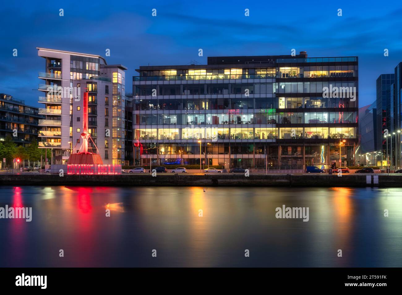 Dublin, Ireland, 10 Oct 2020 Iconic Diving Bell, modern offices and ...