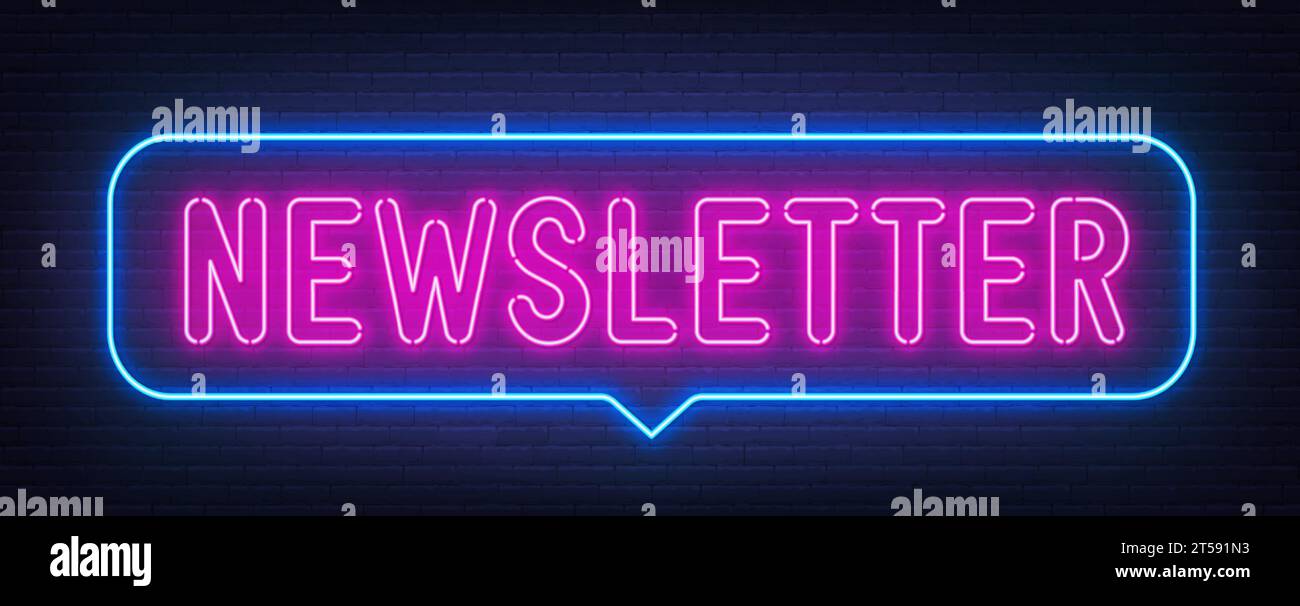 Newsletter neon sign on brick wall background Stock Vector Image & Art ...