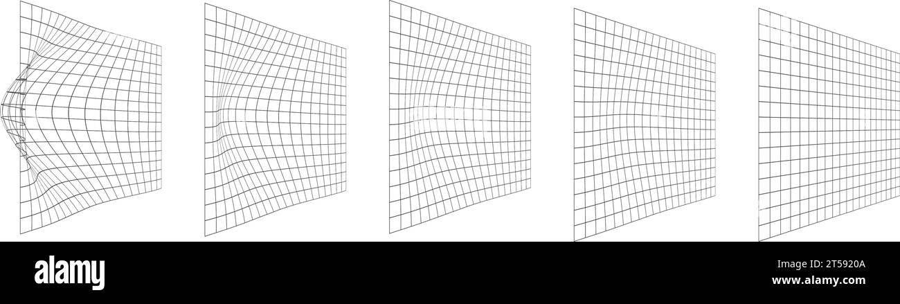 Process of grid distortion. Set of mesh warped textures. Net with ... Process of grid distortion. Set of mesh warped textures. Net with ...