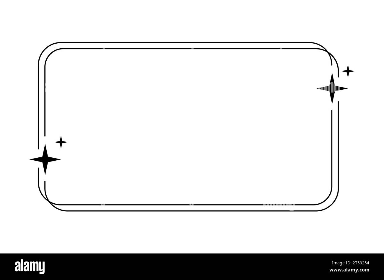 Trendy linear frame with stars, Modern minimalist aesthetic line ...