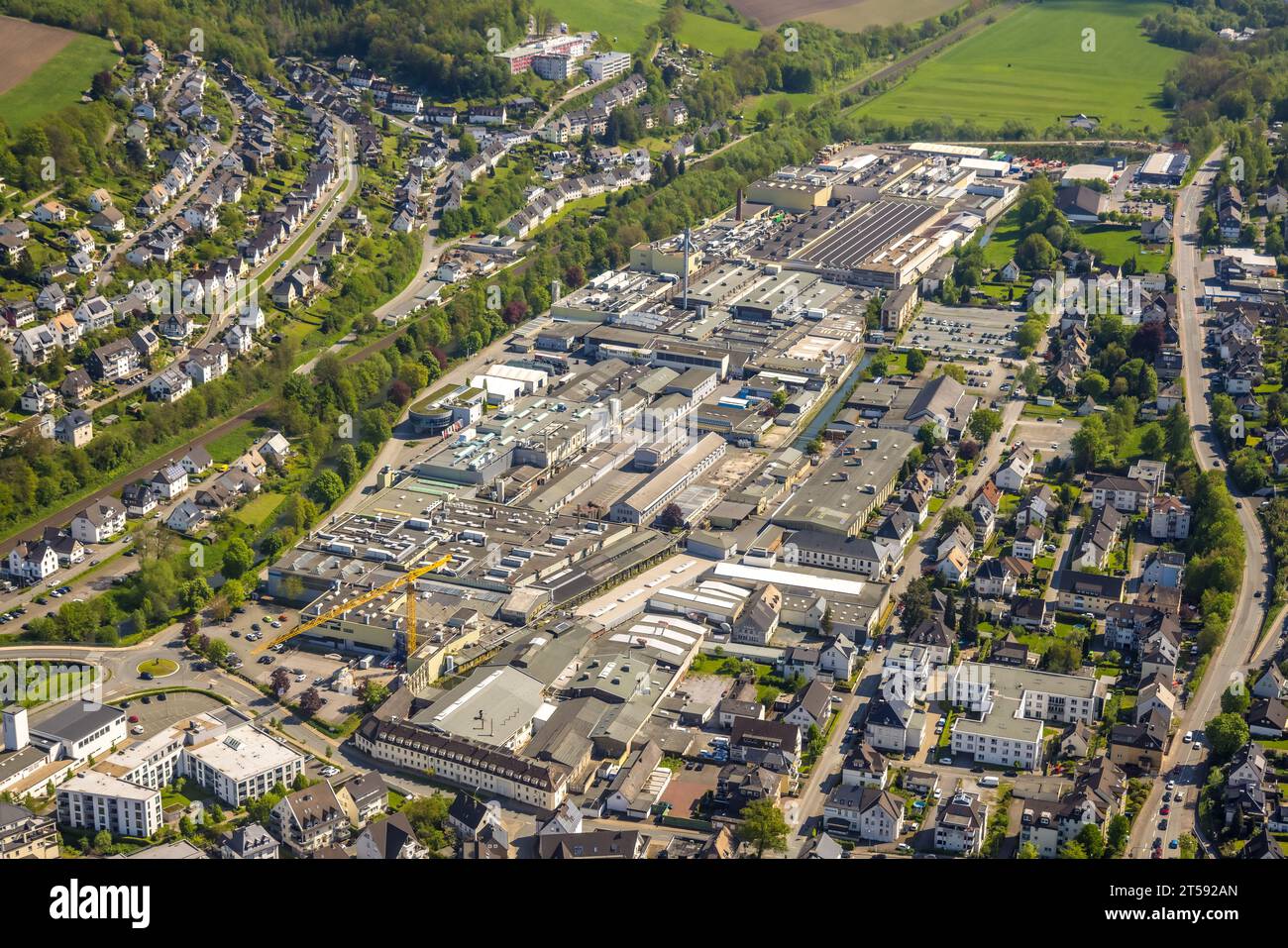 Aerial view, construction site at the Martinrea-Honsel plant, Meschede ...