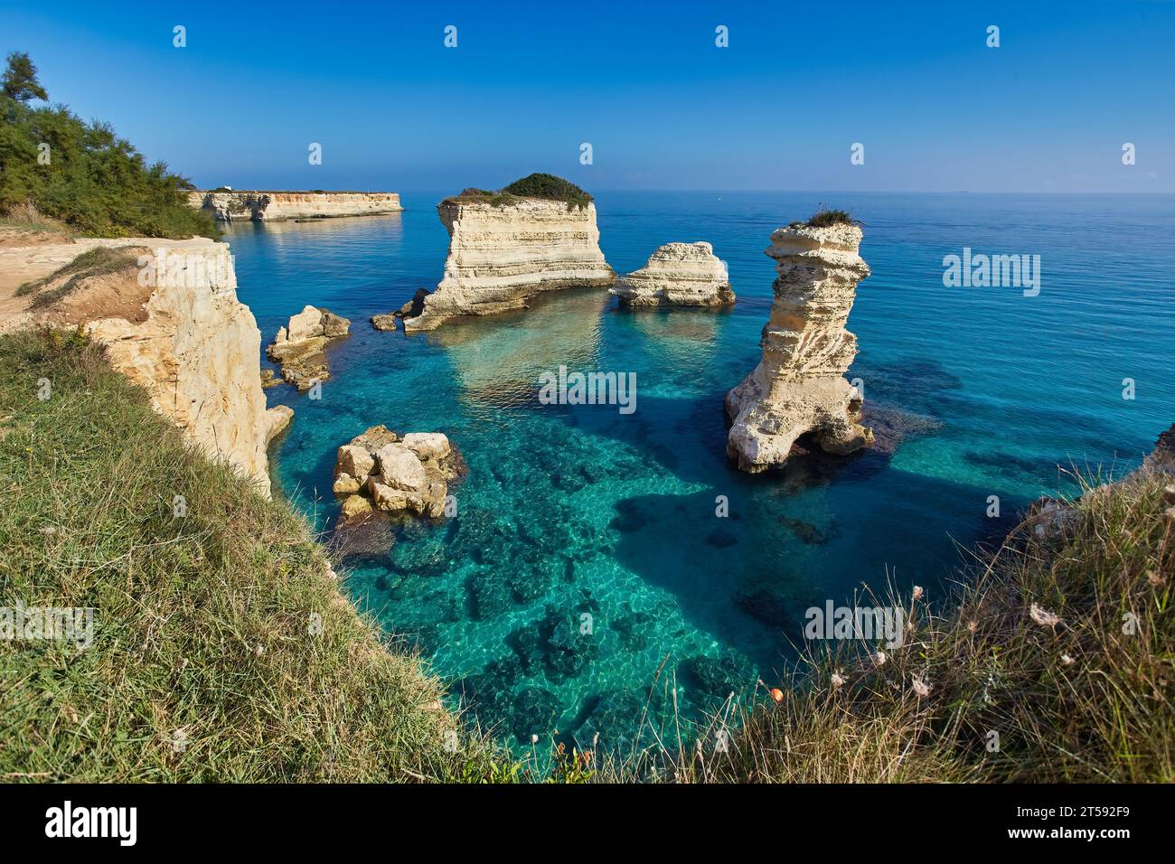 Beautiful sea scenery in Puglia. Italy. Torre di Sant Andrea - famous ...