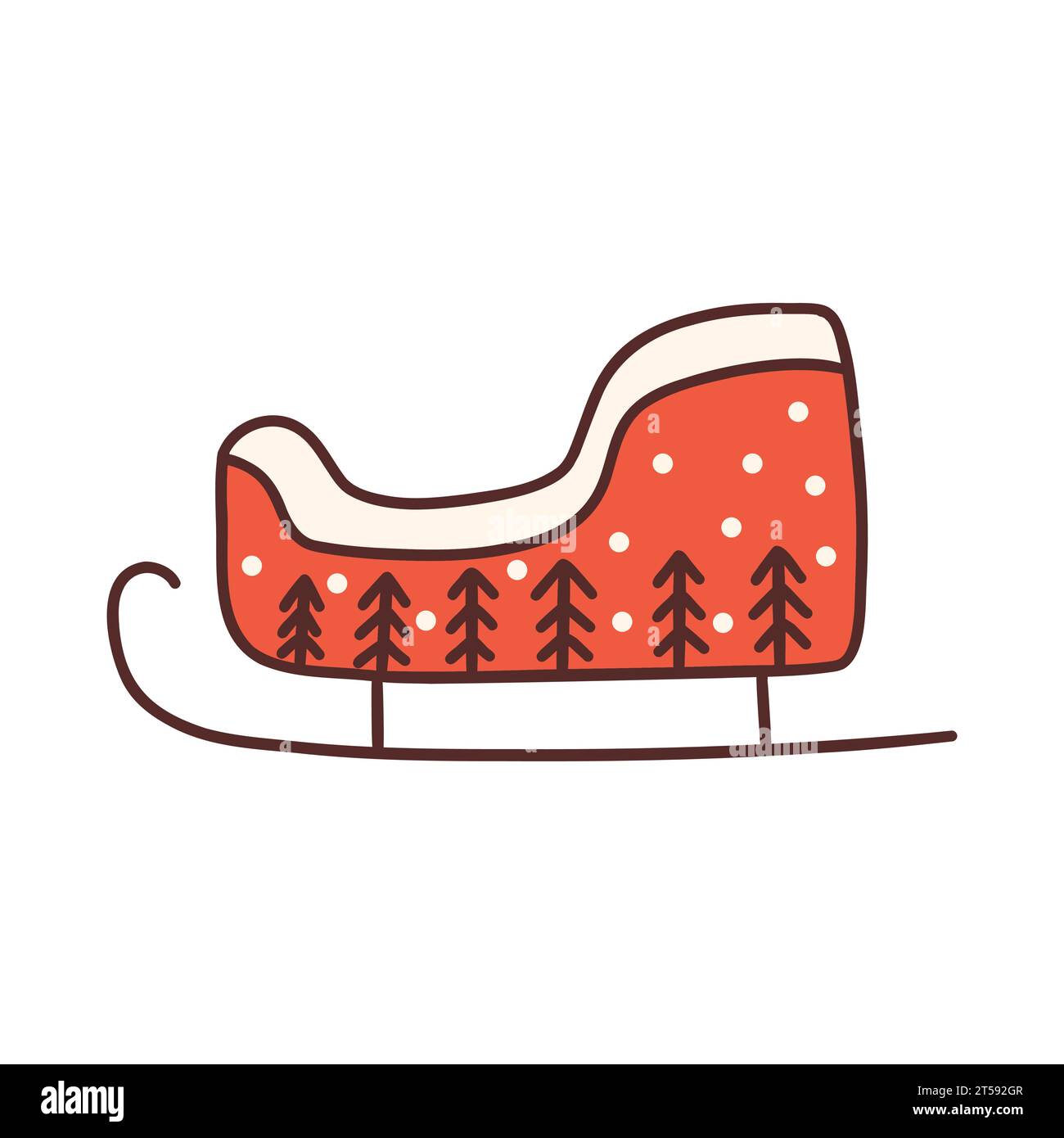 Winter sled icon outline Stock Vector Images - Alamy