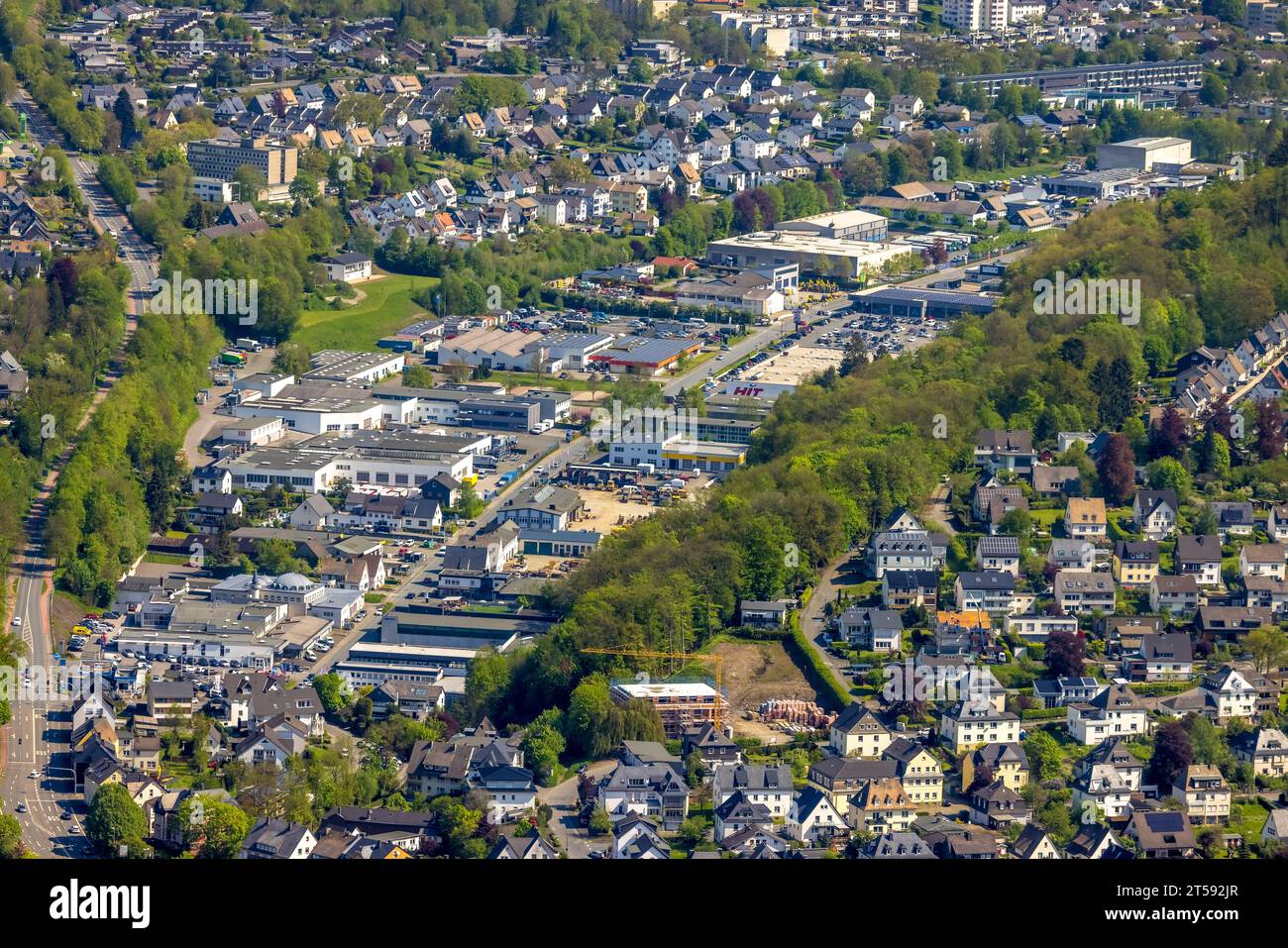 Aerial view, industrial estate Jahnstraße / Im Schwarzen Bruch ...